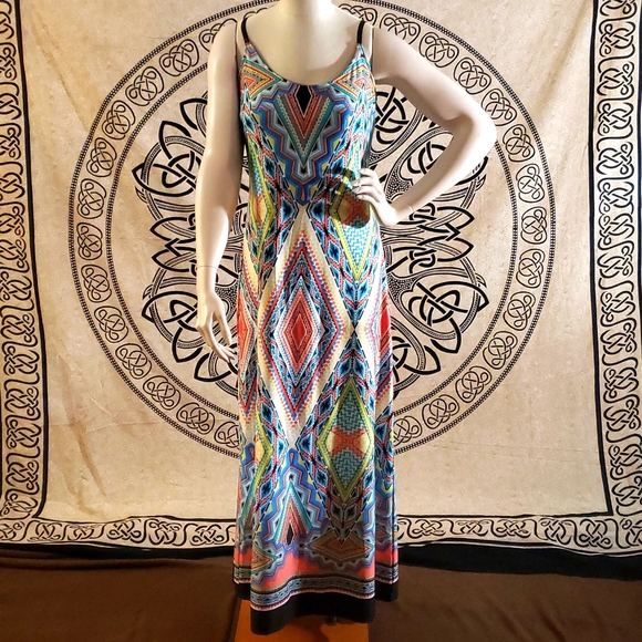 Stiletto | Dresses | Maxi Dress Dy Stiletto Multi Colored Large In Size | Poshmark